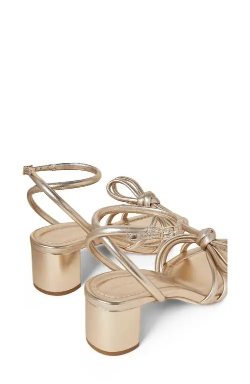 LOEFFLER RANDALL Metallic Ankle Strap Block Heel Sandal