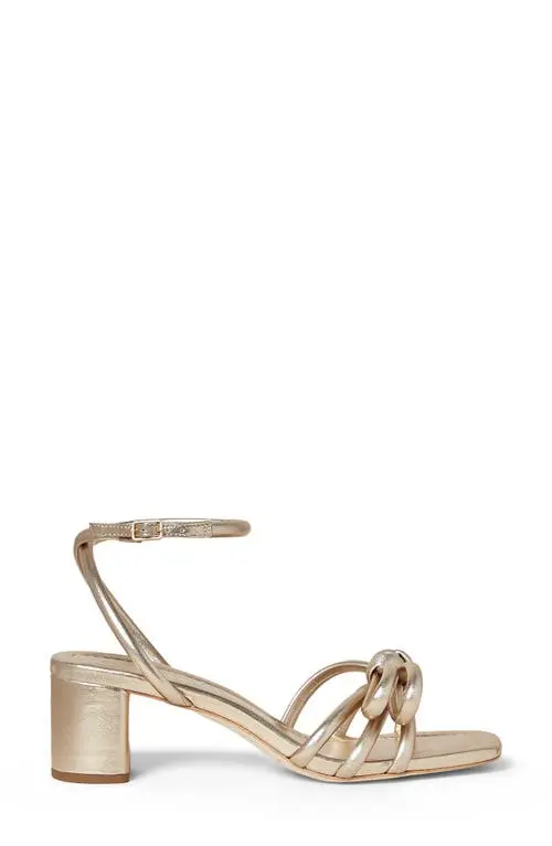 LOEFFLER RANDALL Metallic Ankle Strap Block Heel Sandal