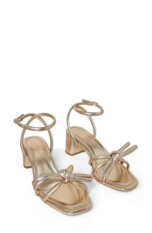 LOEFFLER RANDALL Metallic Ankle Strap Block Heel Sandal