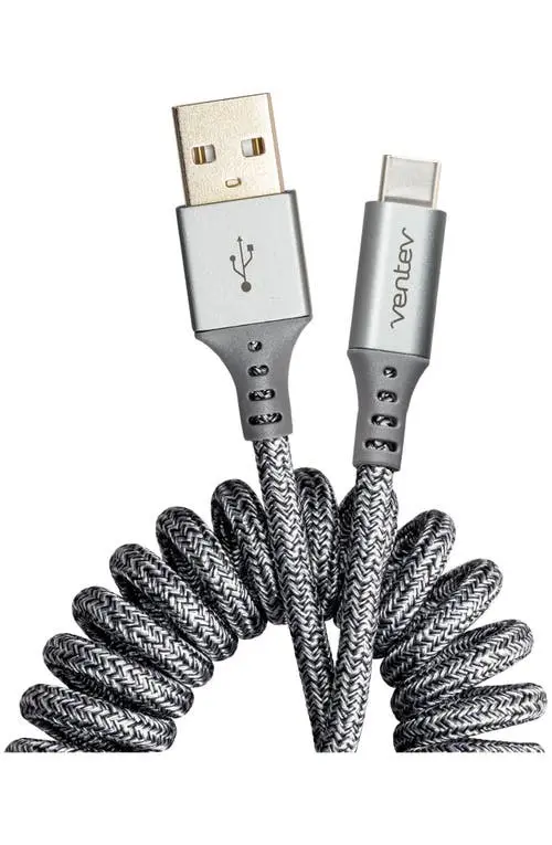 VENTEV Helix Usb-a To Usb-c High Speed Travel 3 Foot Cable - Gray