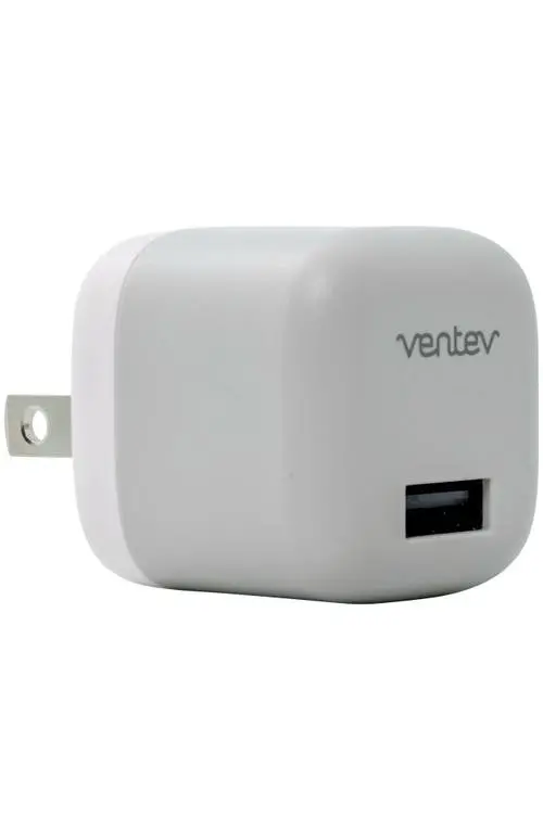 VENTEV 12w Usb-a Universal Mini Wall Charger And Usb-a To Apple Lightning Cable - White