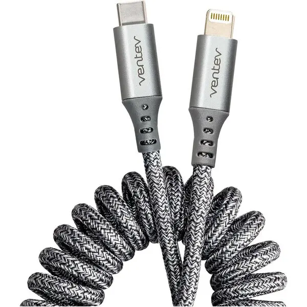 VENTEV Helix Usb-c To Apple Lightning High Speed Travel 3 Foot Cable - Gray