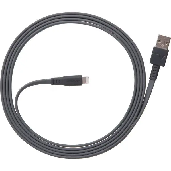 VENTEV Flat Usb-a To Apple Lightning High Speed Tangle-free 6 Foot Cable - Gray