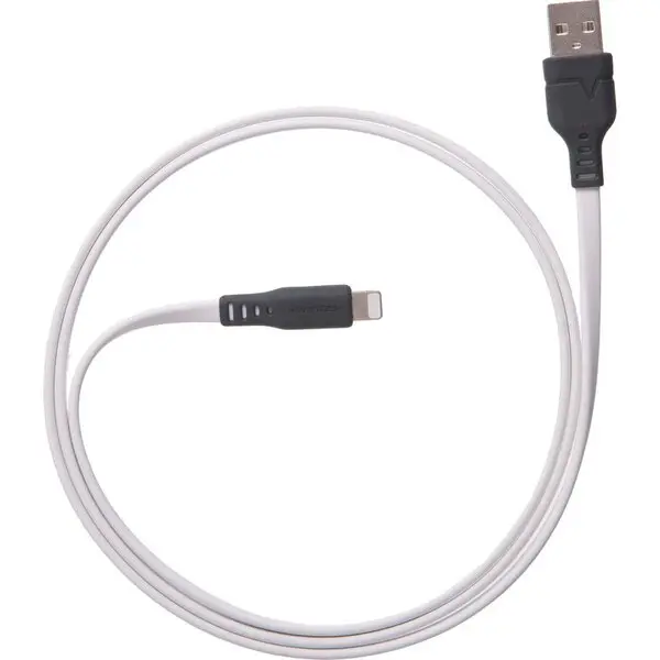 VENTEV Flat Usb-a To Apple Lightning High Speed Tangle-free 6 Foot Cable - White