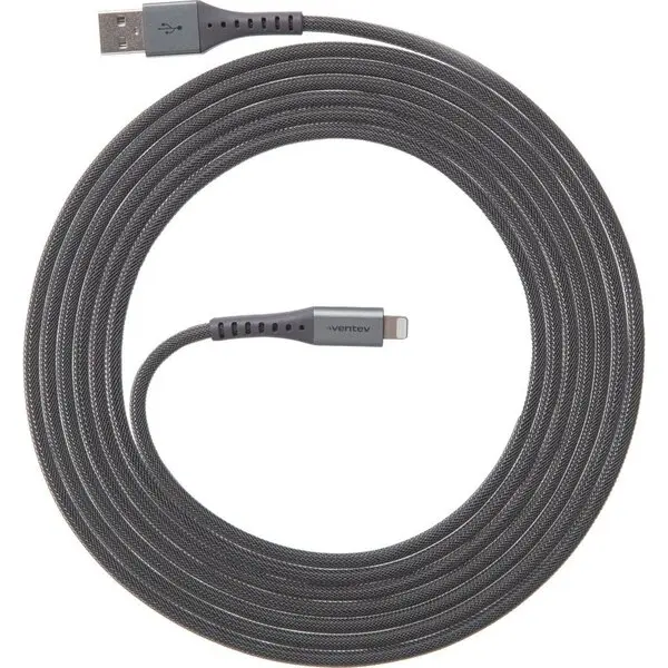 VENTEV Alloy Usb-a To Apple Lighting High Speed Ultradurable 10 Foot Cable - Silver