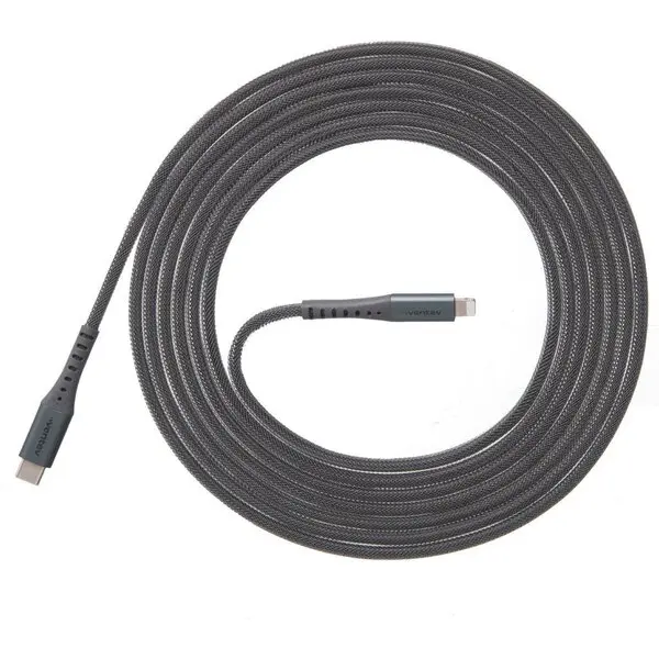 VENTEV Alloy Usb-c To Apple Lightning High Speed Ultradurable 10 Foot Cable - Grey
