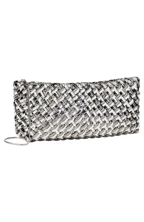 NAGHEDI Gala Metallic Clutch - Pewter