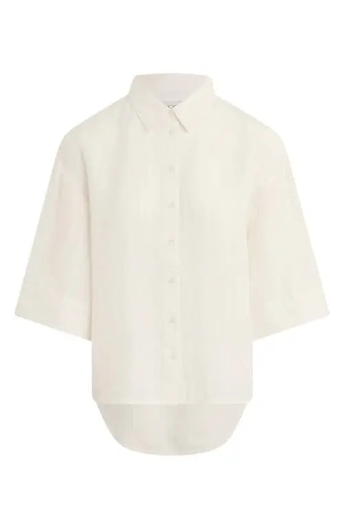 FAVORITE DAUGHTER The Off-duty Stripe Linen Blend Button-up Shirt