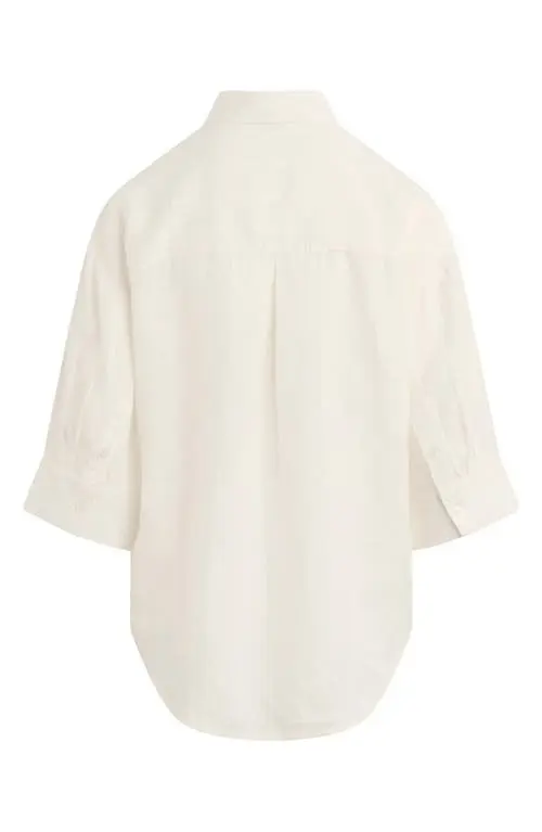 FAVORITE DAUGHTER The Off-duty Stripe Linen Blend Button-up Shirt