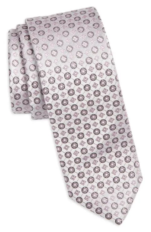 BOSS Medallion Silk Blend Jacquard Tie - Open Purple