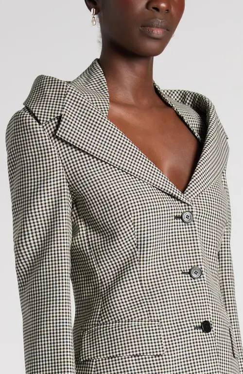Alexander McQueen Houndstooth Off-the-shoulder Wool Harness Jacket