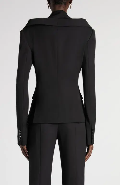 Alexander McQueen Off The Shoulder Wool Grain De Poudre Harness Jacket