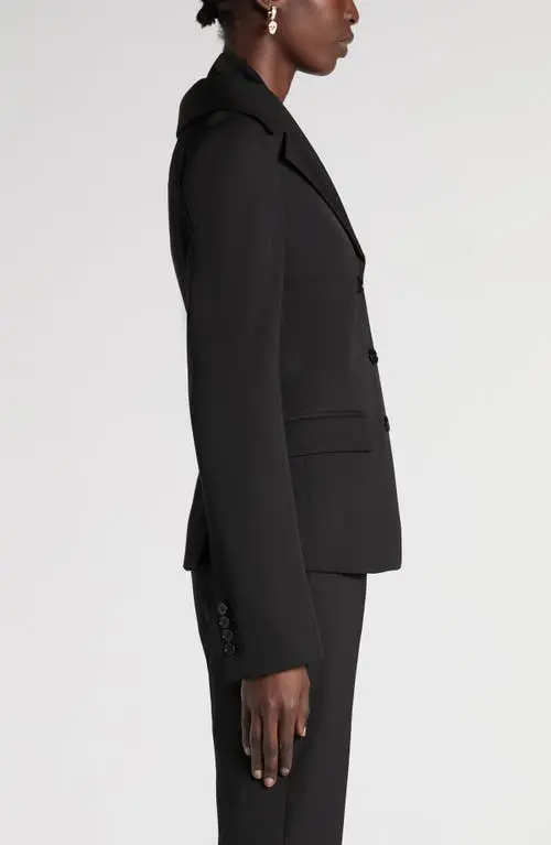 Alexander McQueen Off The Shoulder Wool Grain De Poudre Harness Jacket