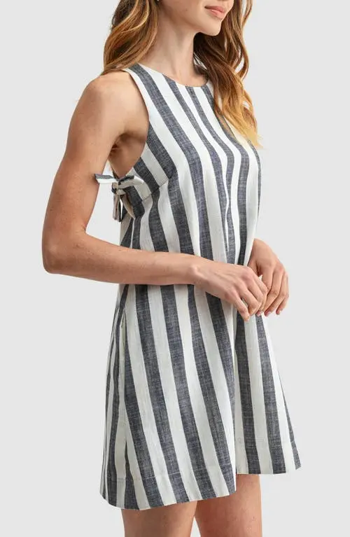 ALL IN FAVOR Striped Mini Dress With Side Ties