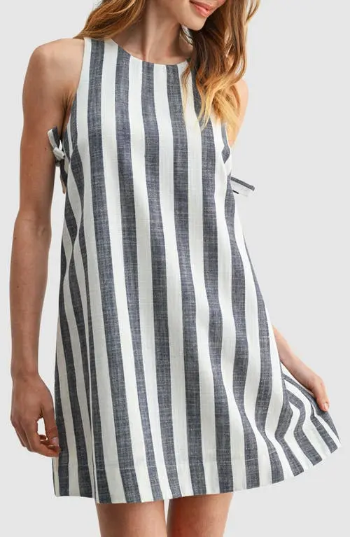 ALL IN FAVOR Striped Mini Dress With Side Ties