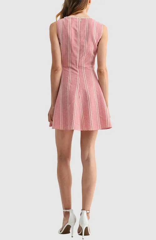 ALL IN FAVOR Embroidered Fit & Flare Mini Dress
