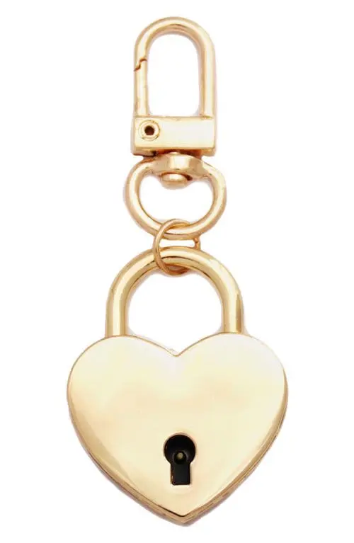 PETIT MOMENTS Heart Lock Charm Keychain - Gold