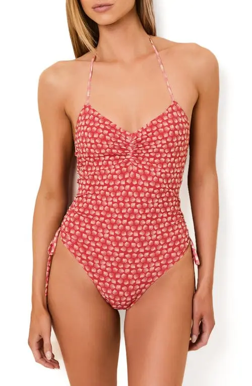 Solid & Striped Adina Ruched One-piece Swimsuit - Shell Print