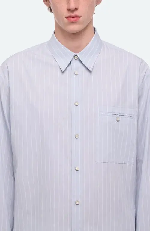 Helmut Lang Relaxed Fit Stripe Button-up Shirt - Light Blue Multi
