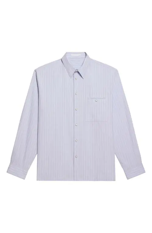 Helmut Lang Relaxed Fit Stripe Button-up Shirt - Light Blue Multi
