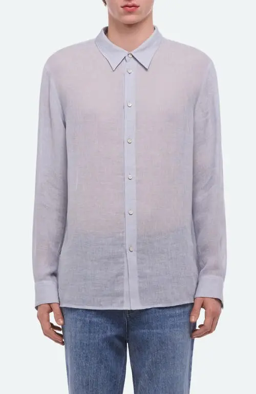 Helmut Lang Relaxed Fit Linen Gauze Button-up Shirt - Pacific