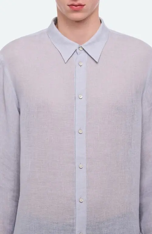 Helmut Lang Relaxed Fit Linen Gauze Button-up Shirt - Pacific