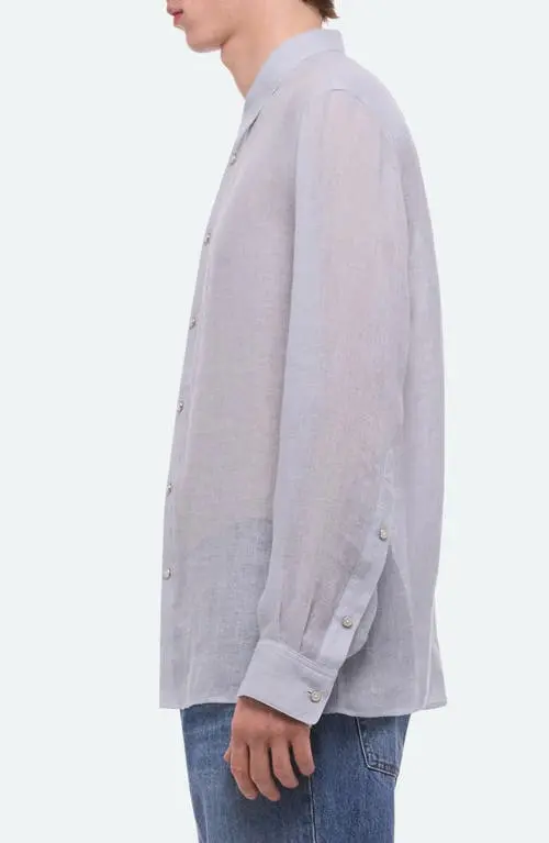 Helmut Lang Relaxed Fit Linen Gauze Button-up Shirt - Pacific