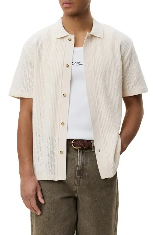 LES DEUX Pointelle Short Sleeve Cardigan