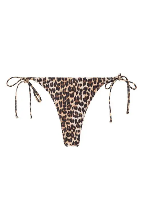 Mango Side Tie Leopard Bikini Bottoms - Brown