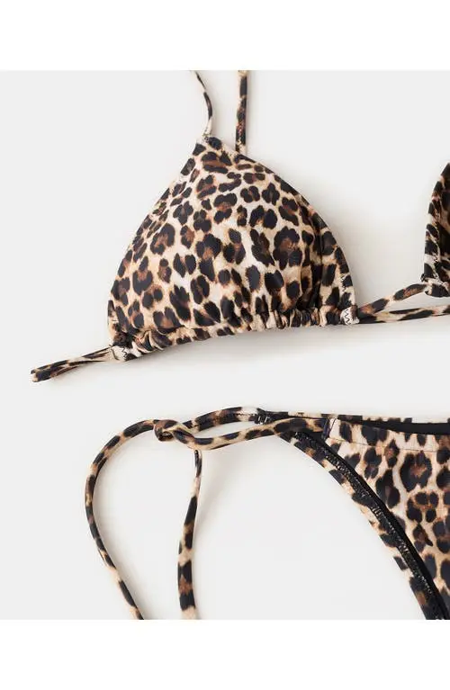 Mango Side Tie Leopard Bikini Bottoms