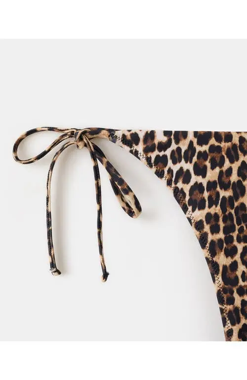 Mango Side Tie Leopard Bikini Bottoms