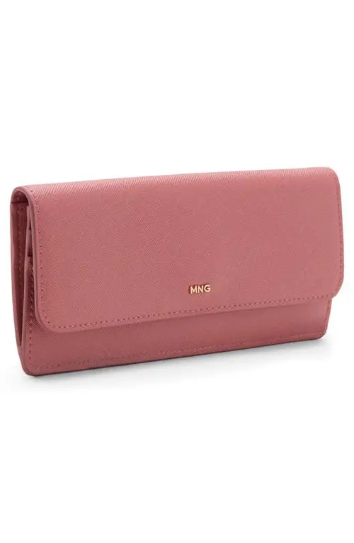 Mango Faux Leather Flap Wallet