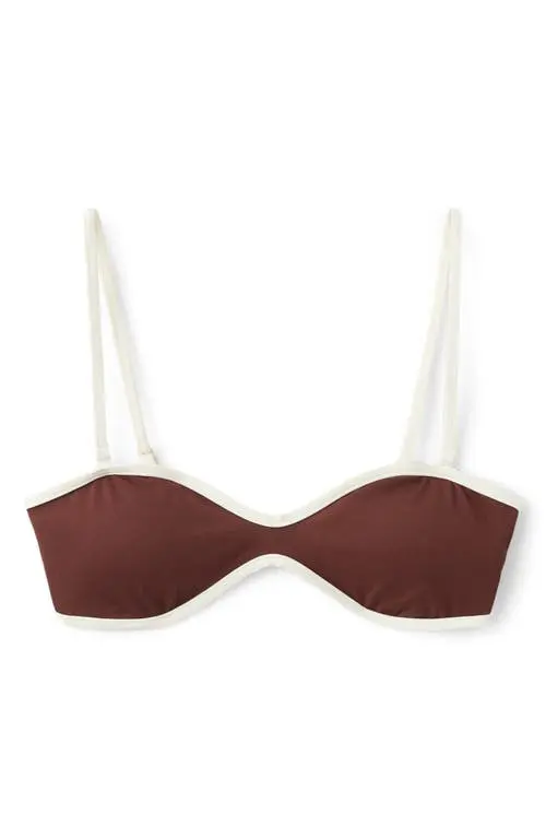 Mango Contrast Binding Bikini Top - Brown