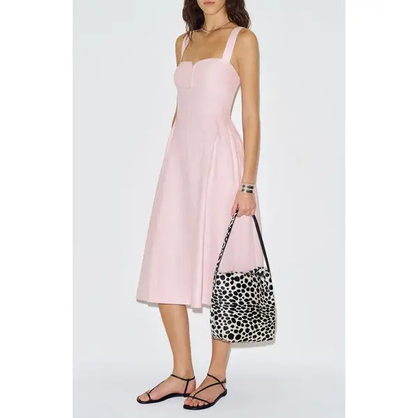REFORMATION Roma Linen Midi Sundress - Cherry Blossom