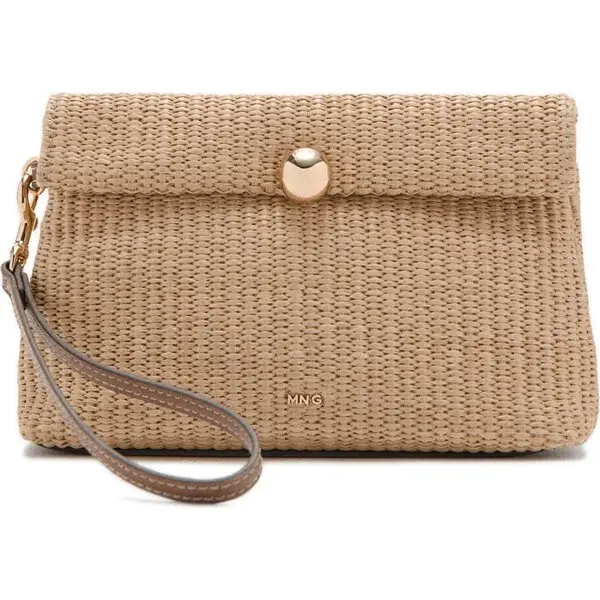 Mango Woven Flap Wristlet