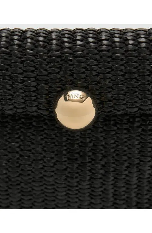 Mango Woven Flap Wristlet - Black