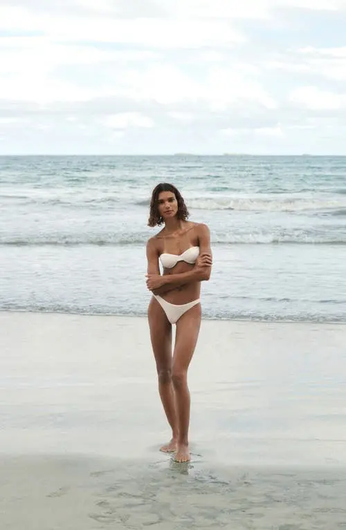 Mango Textured Bandeau Bikini Top