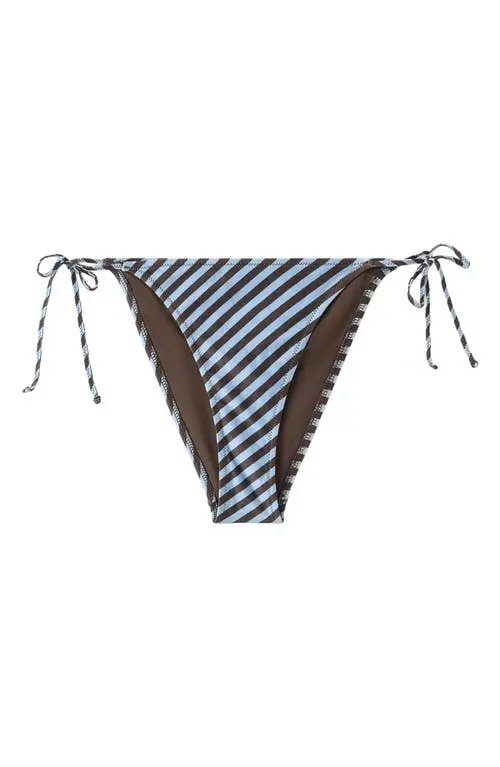 Mango Classic Stripe Bikini Bottoms - Sky Blue