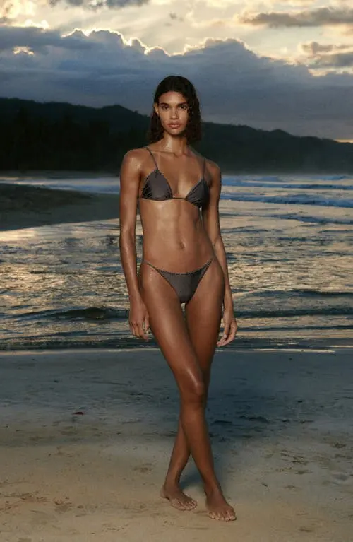 Mango Embellished Triangle Bikini Top