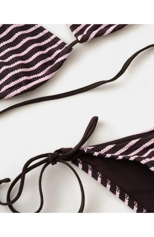 Mango Stripe Rib Triangle Bikini Top
