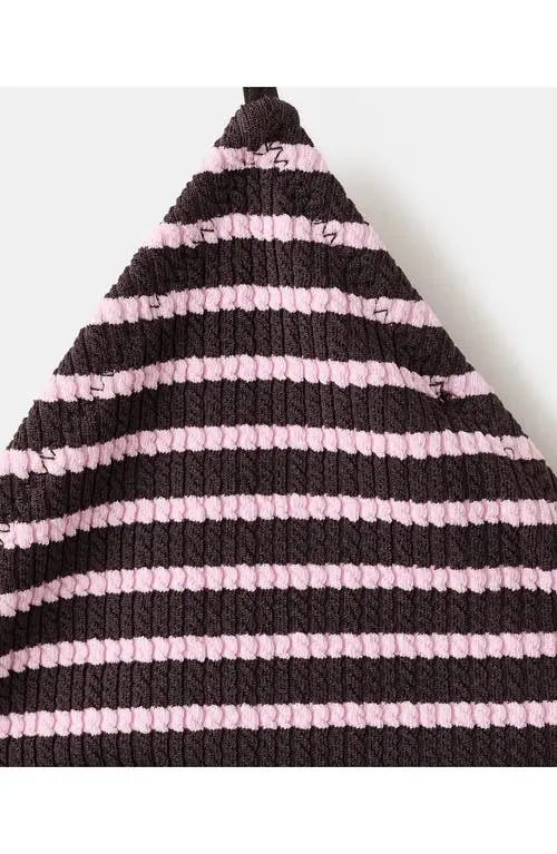 Mango Stripe Rib Triangle Bikini Top
