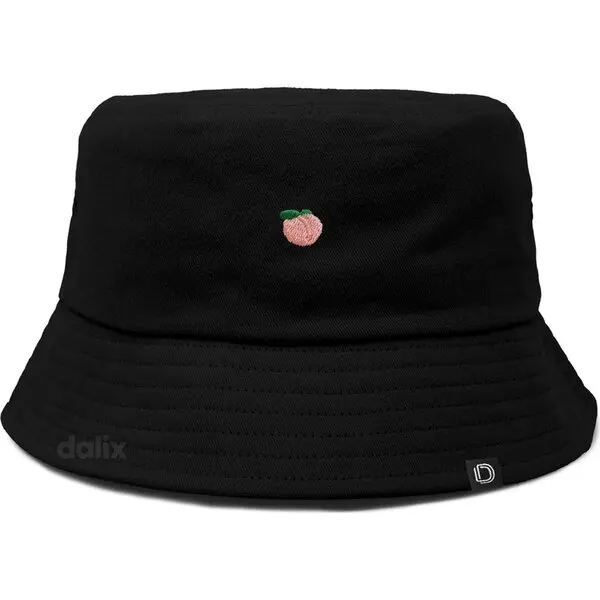 DALIX Lil Peach Bucket Hat - Black