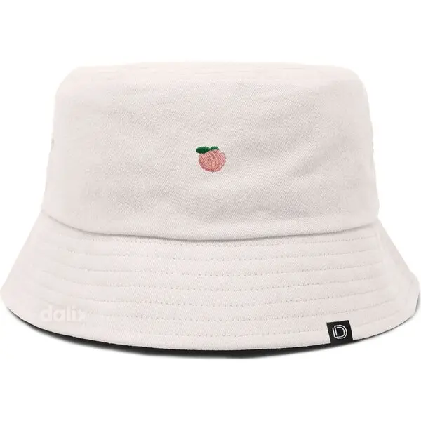 DALIX Lil Peach Bucket Hat - Parchment White