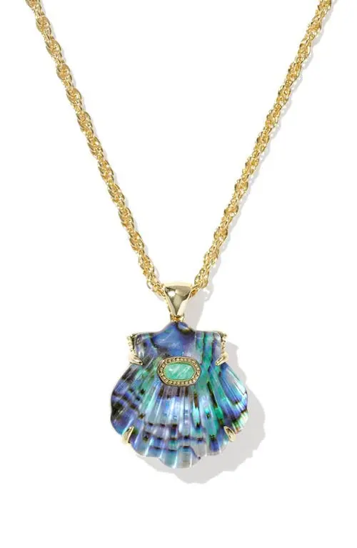 Kendra Scott Lucia Short Shell Pendant Necklace - Gold Abalone Shell