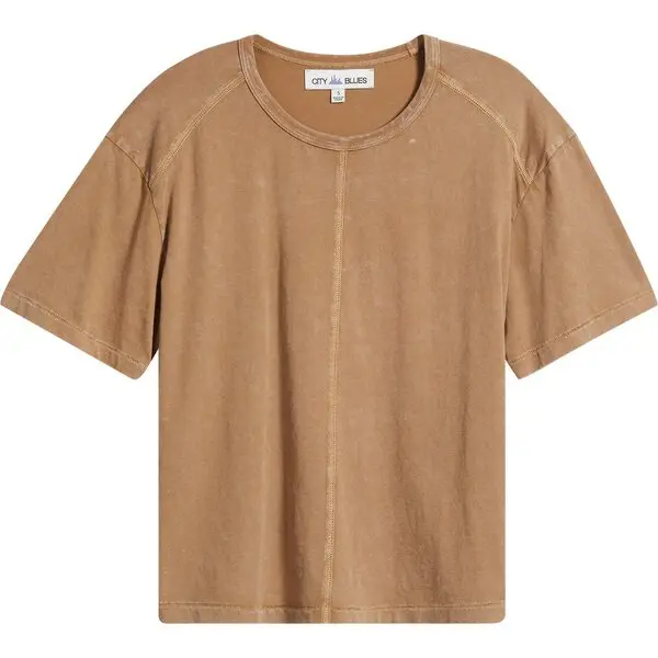 CITY BLUES Acid Wash T-shirt - Burlap