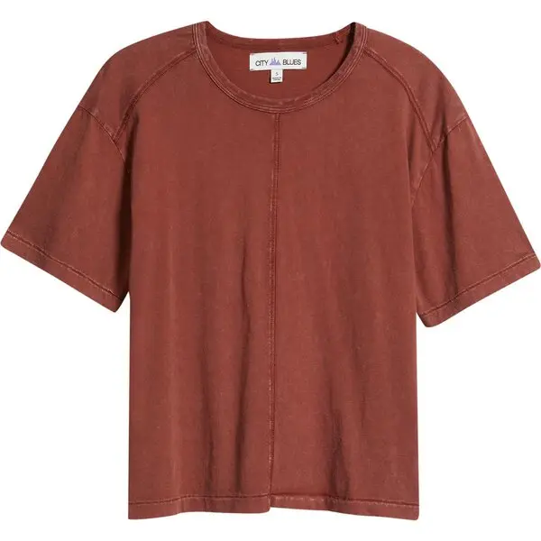 CITY BLUES Acid Wash T-shirt - Paprika