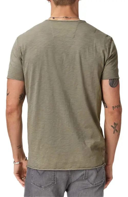 John Varvatos Raw Edge Shoulder Detail Graphic T-shirt