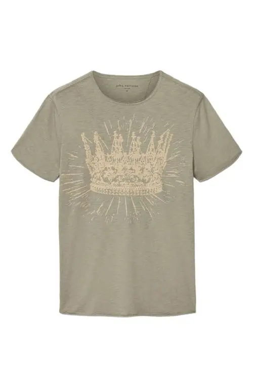 John Varvatos Raw Edge Shoulder Detail Graphic T-shirt