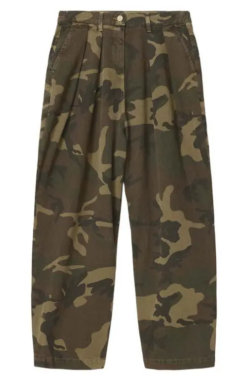 ALLSAINTS Camouflage Print Pleated Denim Trousers