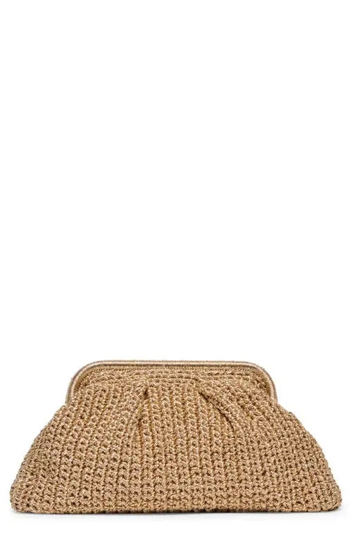 Dolce Vita Woven Frame Clutch - Gold